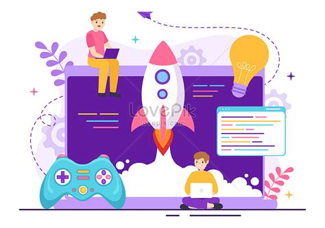 비디오 게임 개발 일러스트레이션 일러스트 무료 다운로드 Lovepik