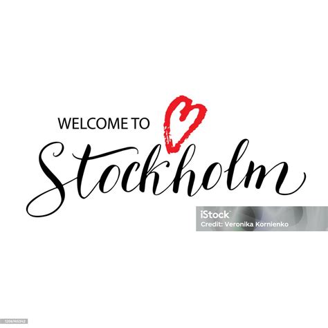 스톡홀름 환영 문자 문자 아이콘입니다 여행사 배너 기념품 엽서 티셔츠 프린트 디자인 벡터 Eps 10 관광에 대한 스톡 벡터 아트 및 기타 이미지 Istock