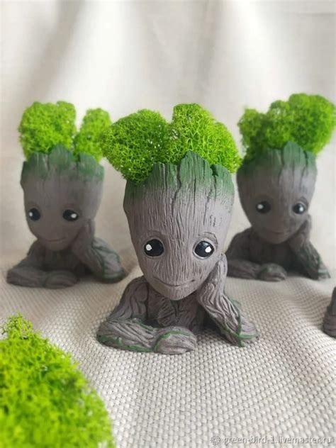 Статуэтка Грут Marvel из гипса со стабилизированным мхом купить в