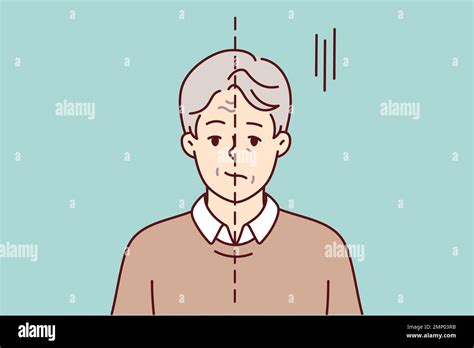 Lonely Man Smiling And Sad At Same Time Experiencing Psychological