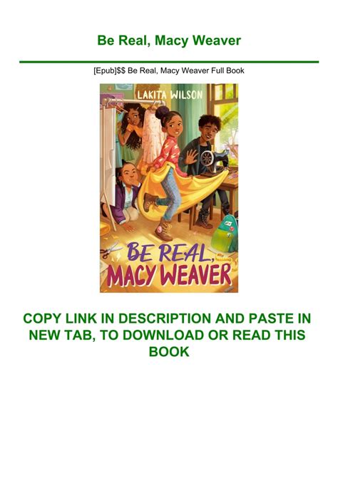 [epub] Be Real Macy Weaver Full Book
