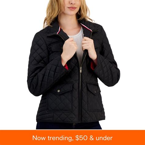 Tommy Hilfiger Womens Quilted Zip Up Jacket Macys Tommy Hilfiger