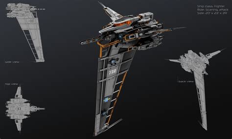 3d Spaceship Vertical Model