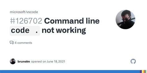 Command Line Code Not Working Issue Microsoft Vscode GitHub