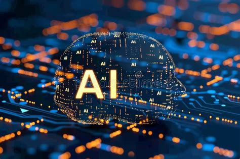 Futuristic Ai Brain Model With Glowing Circuits Representing The Convergence Of Artificial