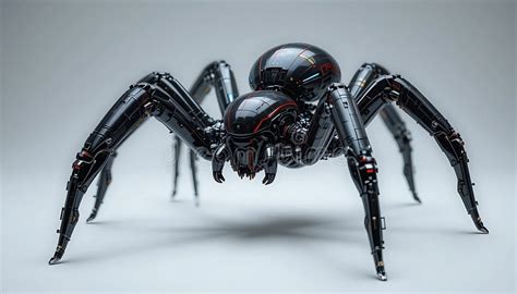 Robotic Spider Walking With Detailed Metallic Legs And Futuristic Design Stock Illustration