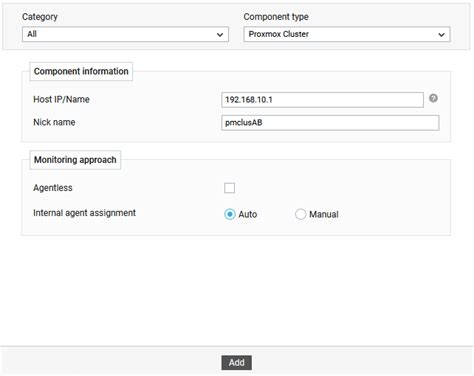 Adding A Proxmox Cluster Component