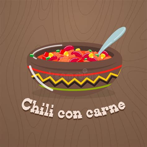 Chili Con Carne Bowl Illustration Stock Illustrations 106 Chili Con