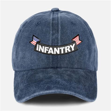 Large Infantry Bottom Rocker Patch With Usa Flags For Jacket Color Embroidered Washed Hat
