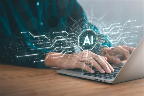 디지털 정보 기술 개념 인공 지능 아이콘을 만지는 사업가 Chatbot 및 Ai 개념 프리미엄 사진