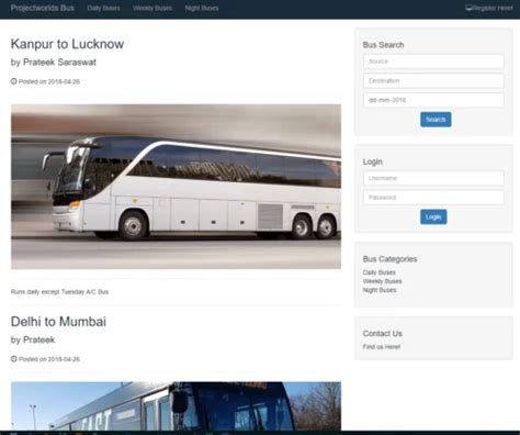 Online Bus Booking System In Php Projectworlds Store