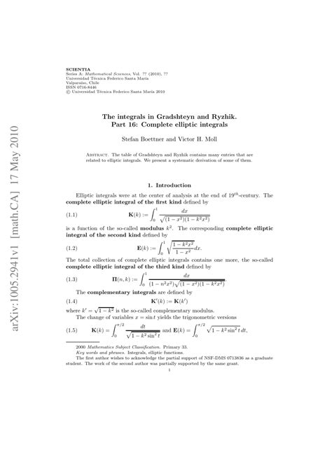 Pdf The Integrals In Gradshteyn And Ryzhik Part 16 Complete