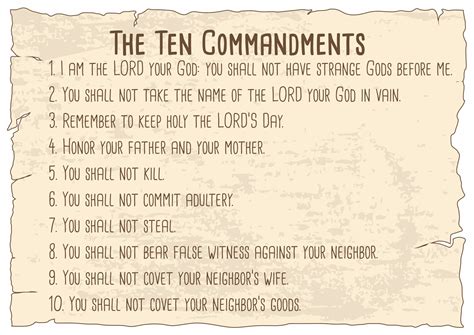 10 Commandments Nkjv Printable