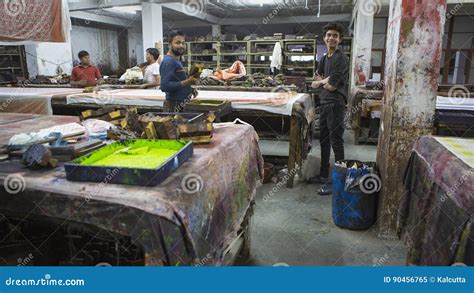 Jaipur Rajasthan India â€“ Dec 2016 Block Printing For Textile In India Editorial Image