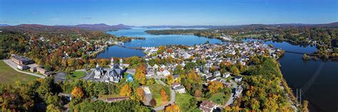 Newport Vt With Lake Memphremagog Panorama Photograph By John Rowe