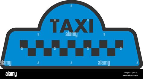 Taxi Roof Icon Editable Bold Outline With Color Fill Design Vector Illustration Stock Vector
