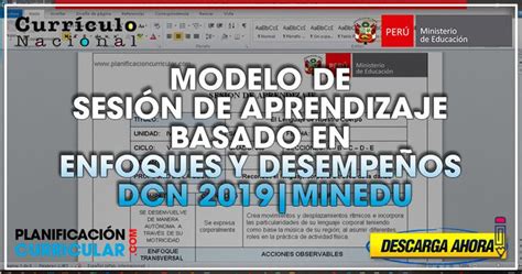 EJEMPLO de Sesión de Aprendizaje con enfoques y desempeños 2019 WORD | Planificacion Curricular