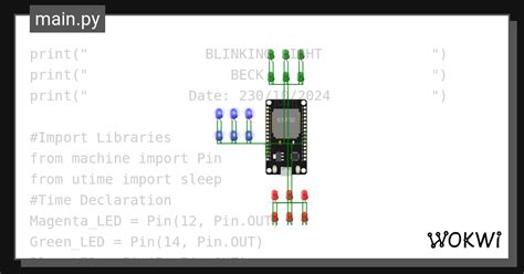 Blinking Lights Wokwi Esp32 Stm32 Arduino Simulator
