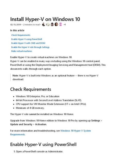 enable hyper v on windows 10 microsoft docs pdf hyper v windows 10