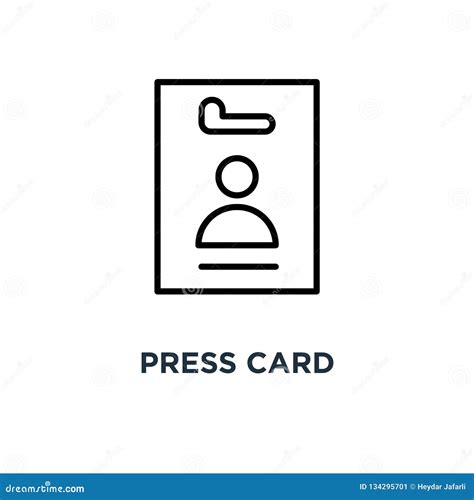 Press Card Icon Linear Simple Element Illustration Stock Vector