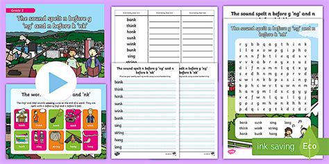 Grade 2 Phonics Ng Nk Spelling Pack