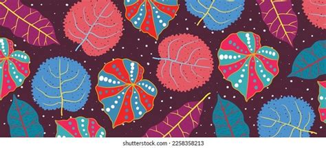 Colorful Tropical Leaves Background Vector Illustration Stock Vector