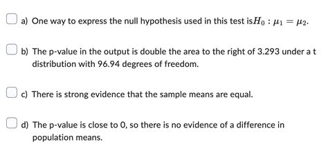 Solved Consider The Following Output From Rs Ttest Welch