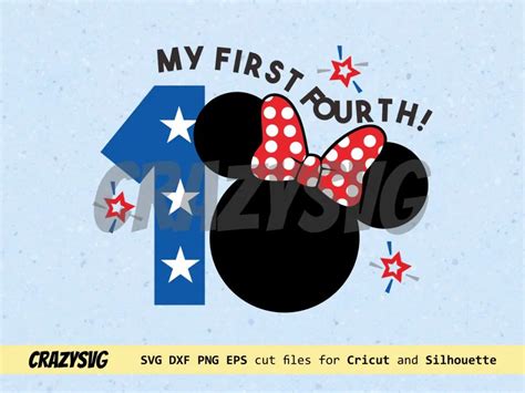 Mickey Minnie My First Fourth Of July Svg Cut File Vectorency