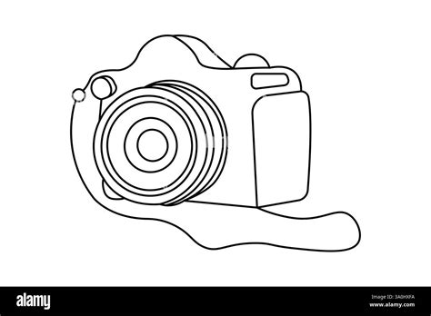Modern Camera Continuous One Line Drawing Of Minimalist Outline Vector Design Stock Vector Image