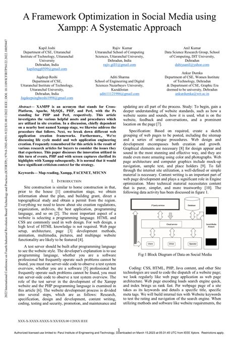 Pdf A Framework Optimization In Social Media Using Xampp A Systematic Approach