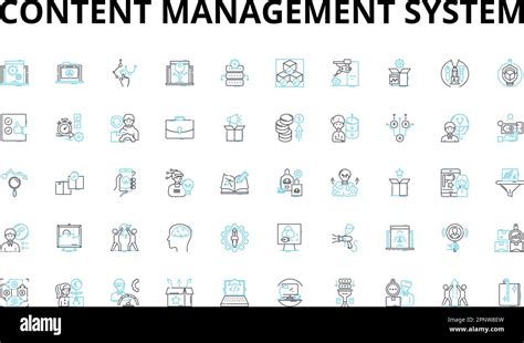 Content Management System Linear Icons Set Database Interface