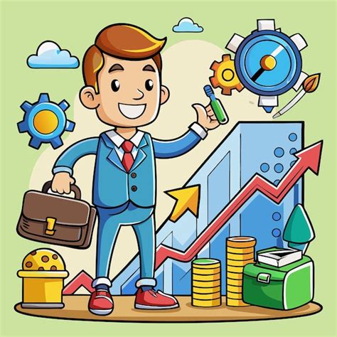 Animated Growing Entrepreneur Character Illustration With Lightbulb