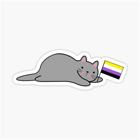 Cat With A Non Binary Pride Flag Sold By Handy Helpers Outlet Sku 404018397 Printerval