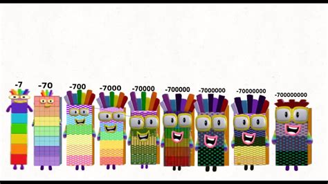 Numberblocks 7 To 700 000 000 Negative Number With A Voice Youtube