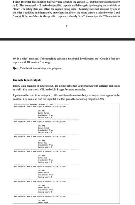 Solved Inputs Must Be READ From An Input Txt File Not From Chegg