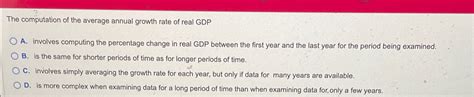 The Computation Of The Average Annual Growth Rate Of