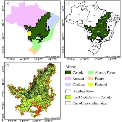 A Spatial Distribution Of Biomes Amazon Caatinga Cerrado Atlantic