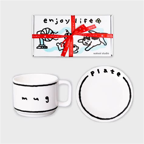 리본선물포장 드로잉 머그플레이트 세트 감도 깊은 취향 셀렉트샵 29cm