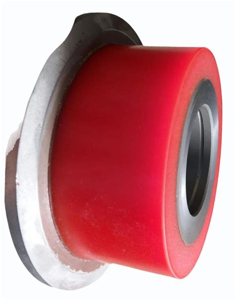 Pu With Cast Iron Red Tower Pallet Roller For Auto Car Parking System Size Dia 180 X 77 Mml