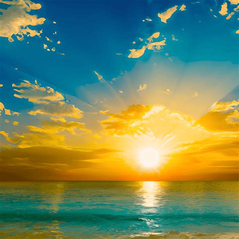 Beautiful Sunrise Scenery Horizon Sunshine Sun Rays Hyper Realistic