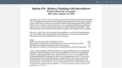Solved Mgtop 470 Business Modeling With Spreadsheets