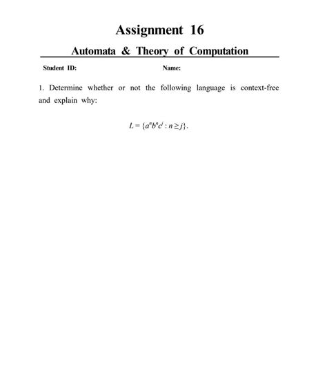 solved assignment 16 automata and theory of computation