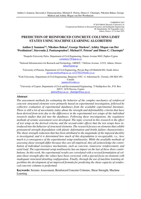 Pdf Prediction Of Reinforced Concrete Columns Limit States Using Machine Learning Algorithm