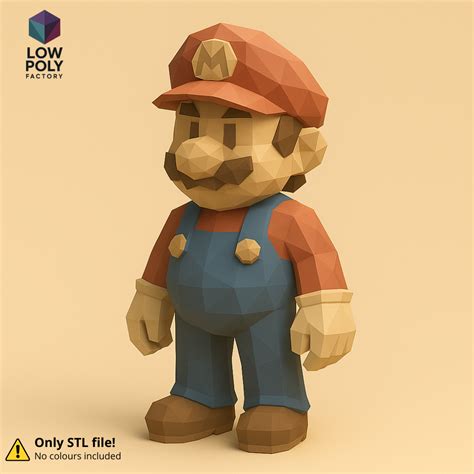 👾 Mario Low Poly Hero Of Mario Bros Nintendo・free Stl File For 3d