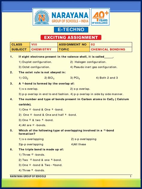 Cbse Viii E Techno Che Exciting Assignment 002 Pdf