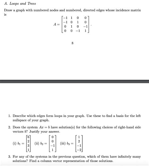solved a loops and trees draw a graph with numbered nodes