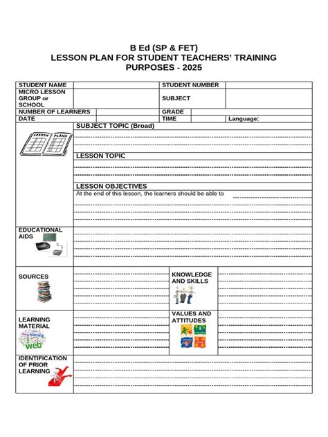 Lesson Plan For Sp And Fet Pdf Lesson Plan Learning