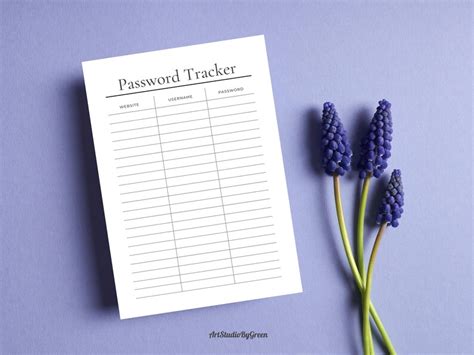 Password Tracker Printable And Fillable Password Keeper Password Organizer Password Log A4 A5