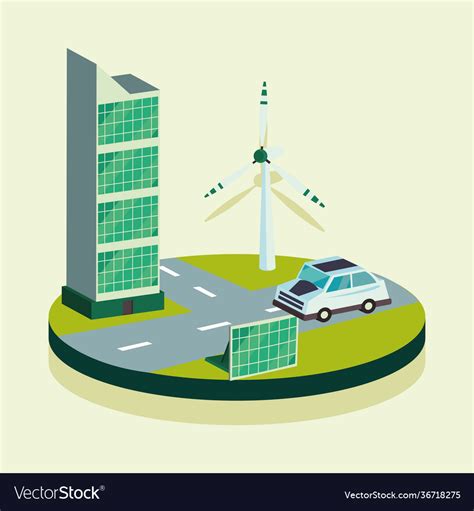 Ecological System Building Royalty Free Vector Image