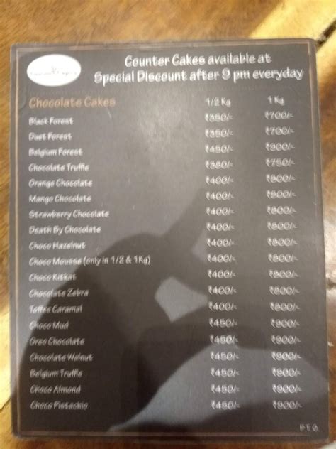 Menu At Luscious Layers Nashik Ground Floor